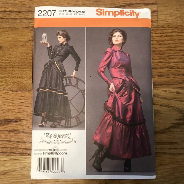 Pattern Simplicity 2207 Steampunk Victorian Goth Skirt Jacket 14 20 for ...