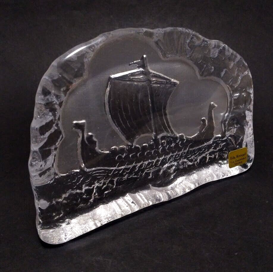 Viking Boat Large Crystal Glass Decor Original Eda Kristall Design ...