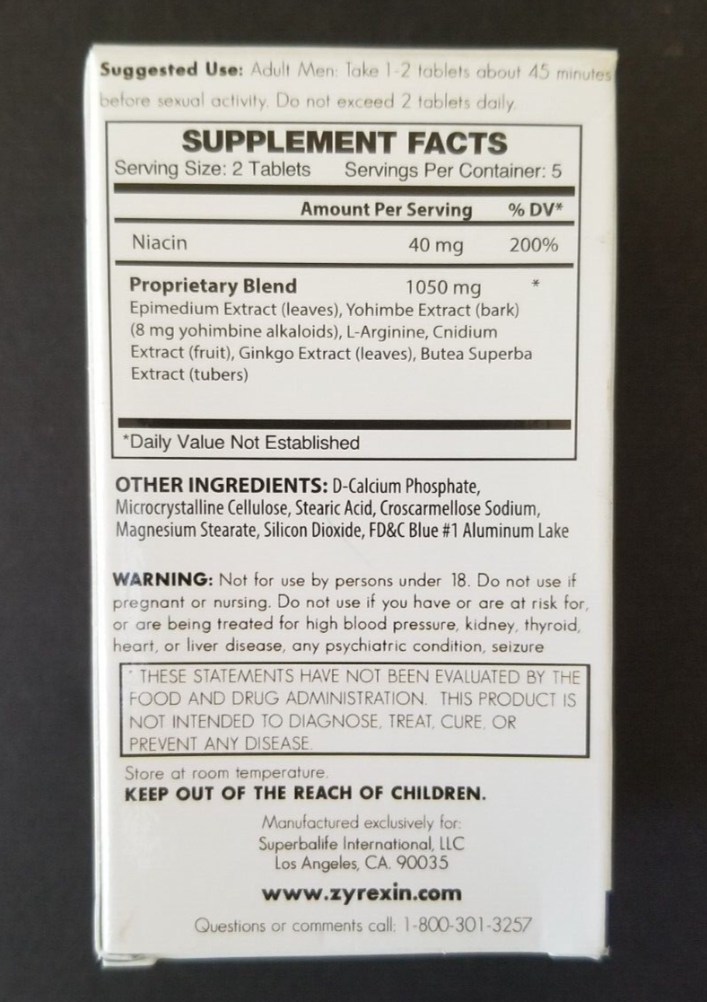 10 Zyrexin World's Strongest Sexual Enhancer Tablets, Sealed, Expire ...