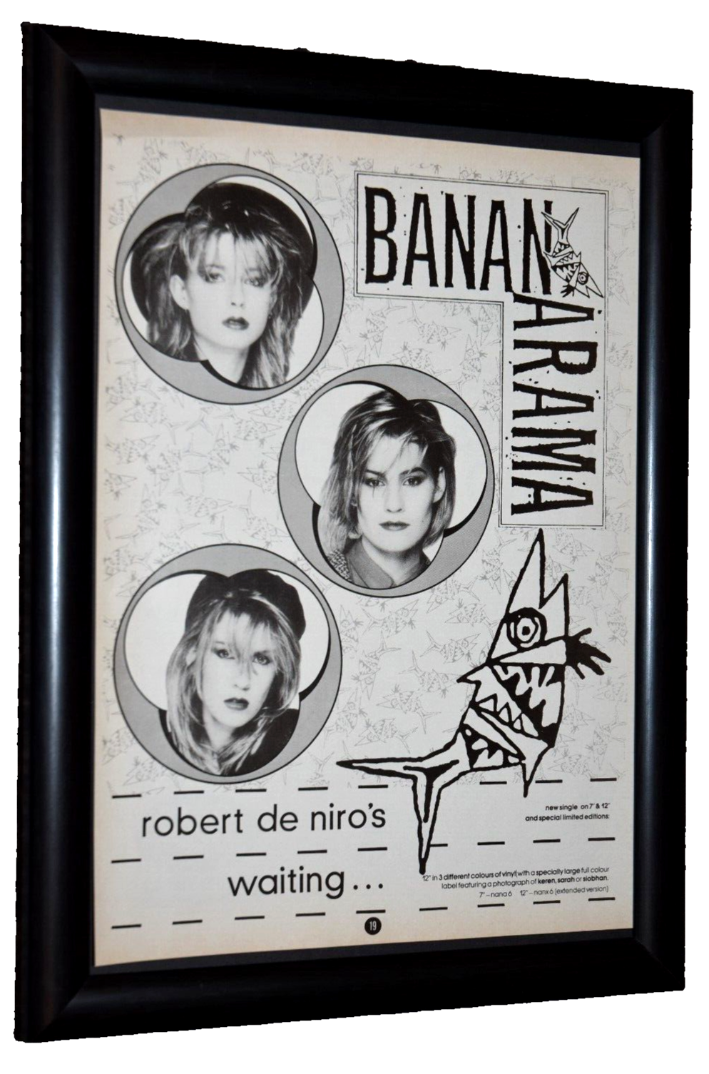 BANANARAMA Framed A4 robert de niro`s waiting 1984 SINGLE Original ...
