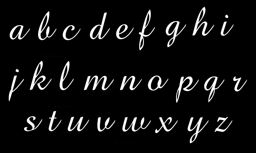 Cursive Font Alphabet