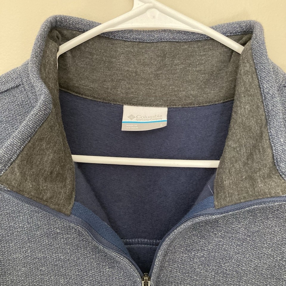 NWT Columbia Mens Blue Great Hart Mountain Half Zip Pullover Large NEW ...