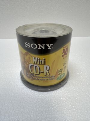 NEW Sony Mini CD-R 200 MB / Mo 22 Minute 8 cm 50 Disc Spindle 1x-24x | eBay