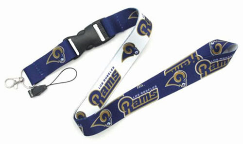 Los Angeles Rams Solid Snap Buckle Key Chain Cell Badge Holder NFL Logo ...