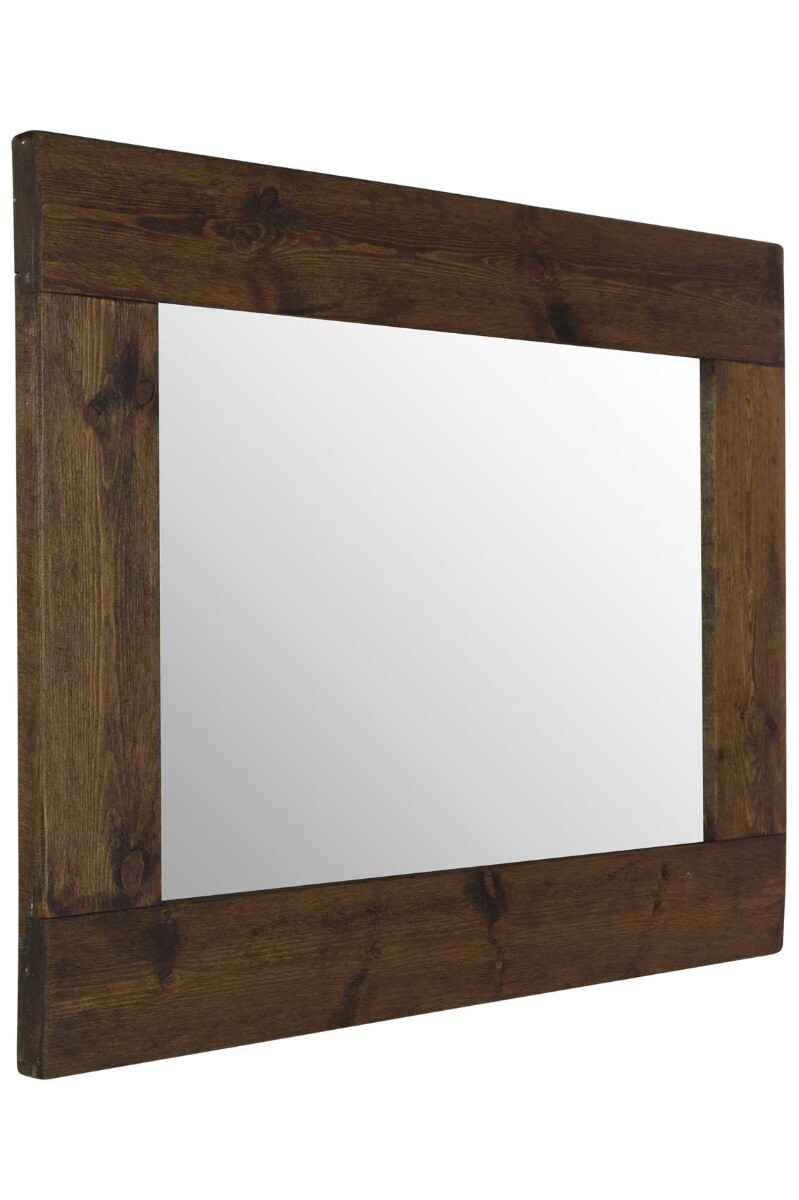 MirrorOutlet Large Rustic Dark Wooden Framed Wall Mirror - 47 X 35" 122 ...