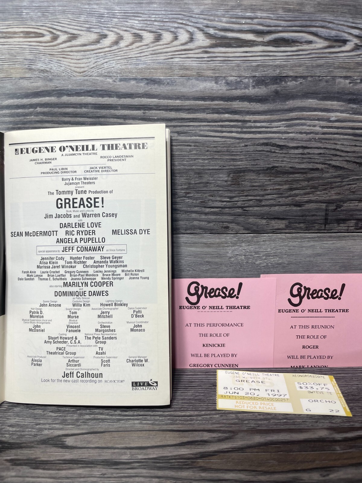 GREASE, PLAYBILL, JUNE 1997, EUGENE O’NEILL THEATRE | eBay