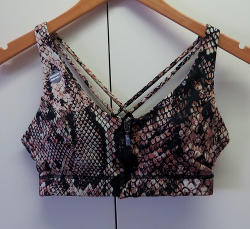 NEW Stylish Rockwear Brown/Black Snake Skin Sport Bra (Medium Impact ...