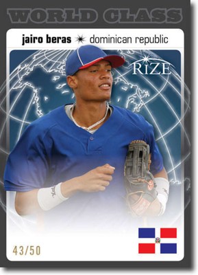 2012 Leaf Rize Draft Black World Class #WC3 Jairo Beras Rangers (Rookie ...