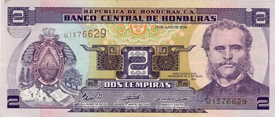 Banknote Honduras 2 Lempira 2006 P80Af | eBay