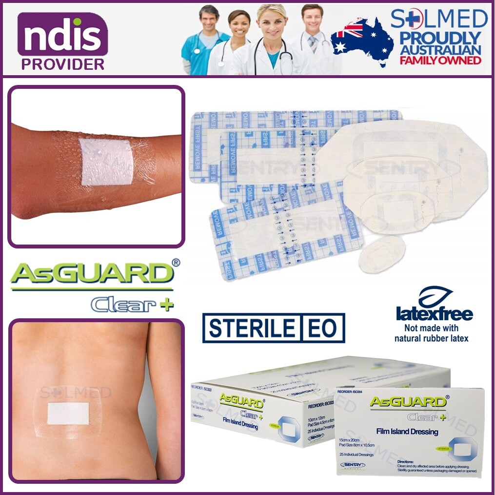 ASGUARD TRANSPARENT WATER RESISTANT FILM DRESSING WITH PAD ISLAND FILM ...