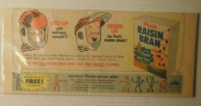 Original Captain Video Space Men! Post Raisin Bran Cereal newspaper Ad ...