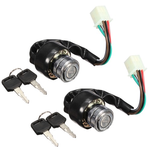 2pcs Ignition Barrel Switch 6 Wire Type on off 2 keys Car Trike ...