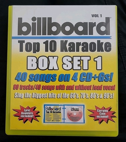 Billboard Top 10 Karaoke Box Set 1, 4 CD +Gs, 80 Tracks / 40 Songs 1960 ...