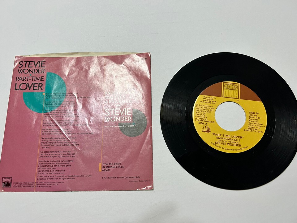 STEVIE WONDER Part Time Lover 45 with PicSleeve | eBay