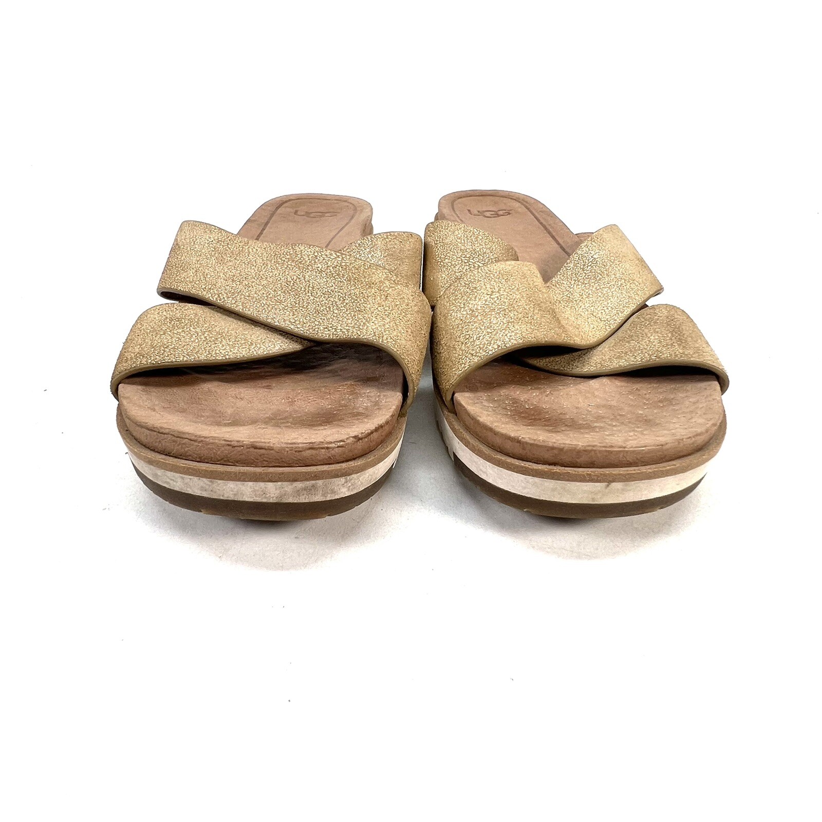 UGG Australia KARI Metallic Gold Slide Sandals Women’… - Gem
