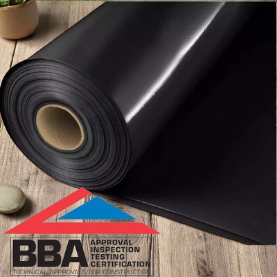Damp Proof Membrane Black Polythene Sheeting Roll 4m Wide 500MU ...