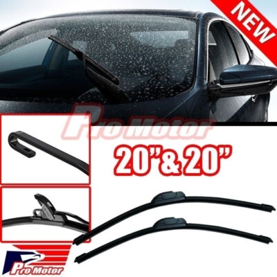 20" + 20" Inch OEM Quality Bracketless Windshield Wiper Blades J-Hook ...