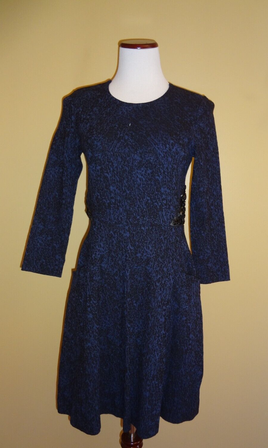 Rachel Rachel Roy Blue Embellished Sides Skater Fit & Flare Dress in ...