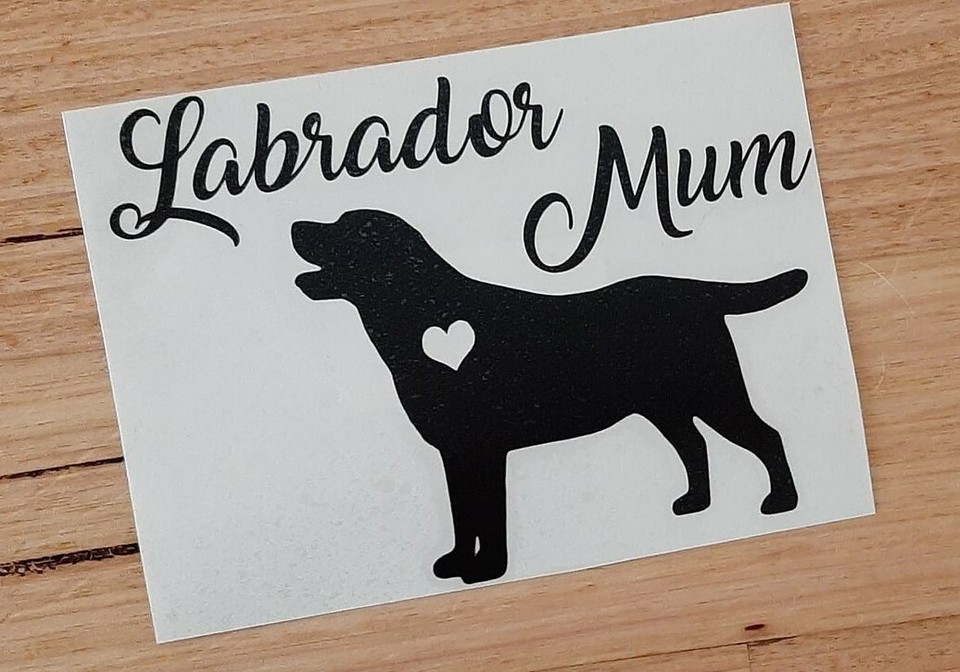 Labrador Mum Car Sticker Vinyl Decal Dog Love Lab Mum Gift Window Dog ...