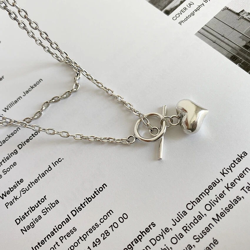 925 Sterling Silver Necklace Ht Charm Pendant With OT Clasp Chain Thai ...