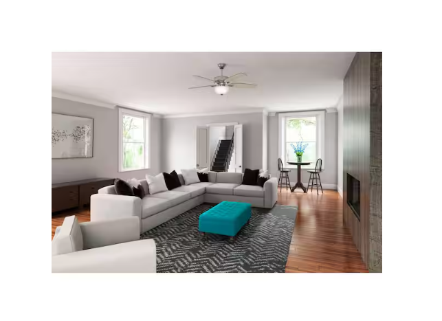Hunter Channing 54 in Hunter Express Indoor Brushed Nickel Ceiling Fan ...