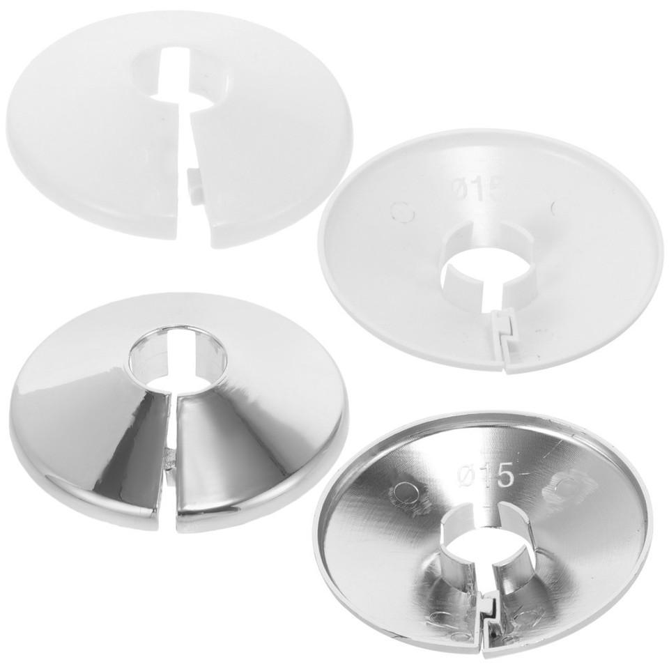 4 Pcs Wall Split Flange Decorative Pipe Hole Cover Metal for Plumbing ...