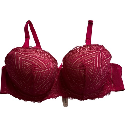 Adore Me Balconette Bra Womens 42C Red Lace Stretch Underwire ...