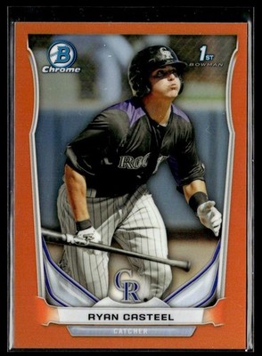 2014 Bowman Chrome Prospects Orange Refractors Ryan Casteel 21/25 ...