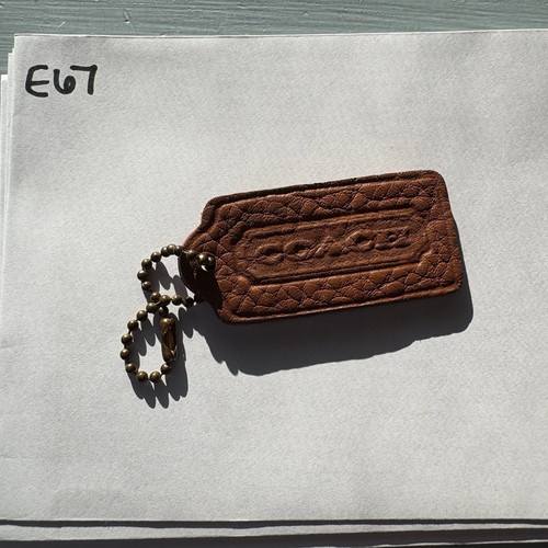 Vintage Coach Hangtag Fob Charm Leather British tan Sonoma Pebbled E67 ...