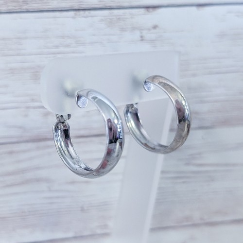 Vintage Clip On Earrings Silver Tone Hoops - Heavy Tarnish | eBay