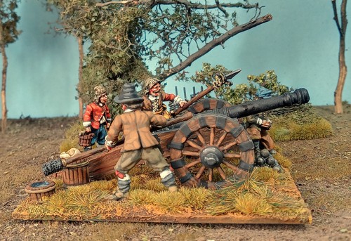 28mm English Civil War/Thirty Years War 1x saker gun 4crew PAINTED Bicorne Minis | eBay