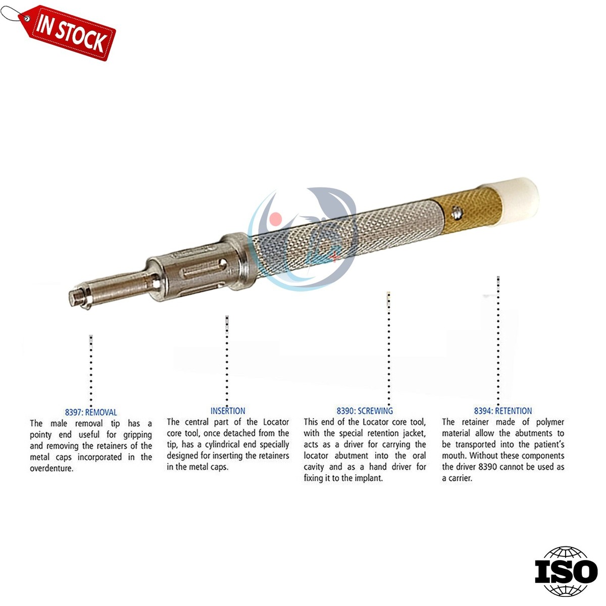 Implant Retention Caps Insertion Removal Tool Golden Dental Implant ...
