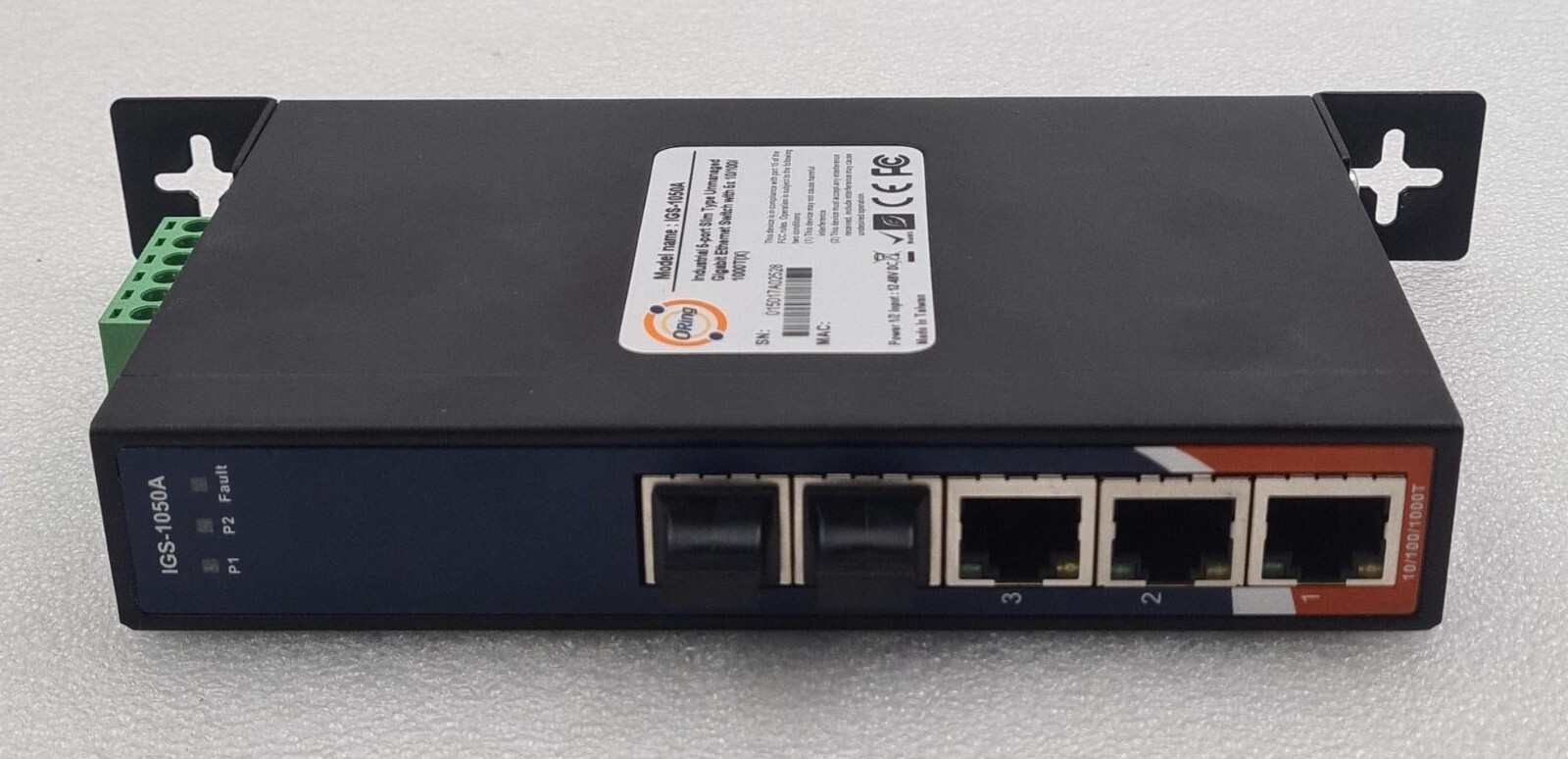 ORing IGS-1050A Industrial 5-Port Slim Type Unmanaged Gigabit Ethernet ...
