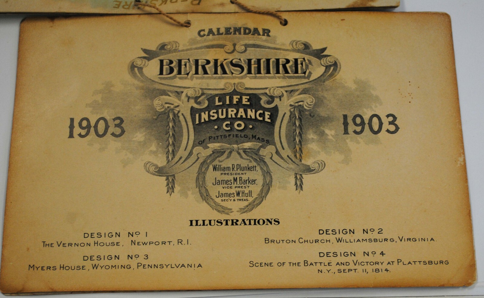 Antique 1903 Calendar Berkshire Life Insurance Co. Pittsfield Mass.. | eBay