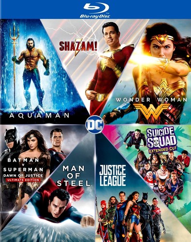 DCEU 7 Film Blu-ray Collection DC Superman Batman Wonder Woman Justice ...