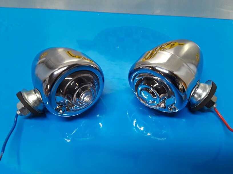 BULLET COWL LIGHTS CLEAR GLASS LENSES HOT RAT ROD TROG HARLEY INDIAN ...