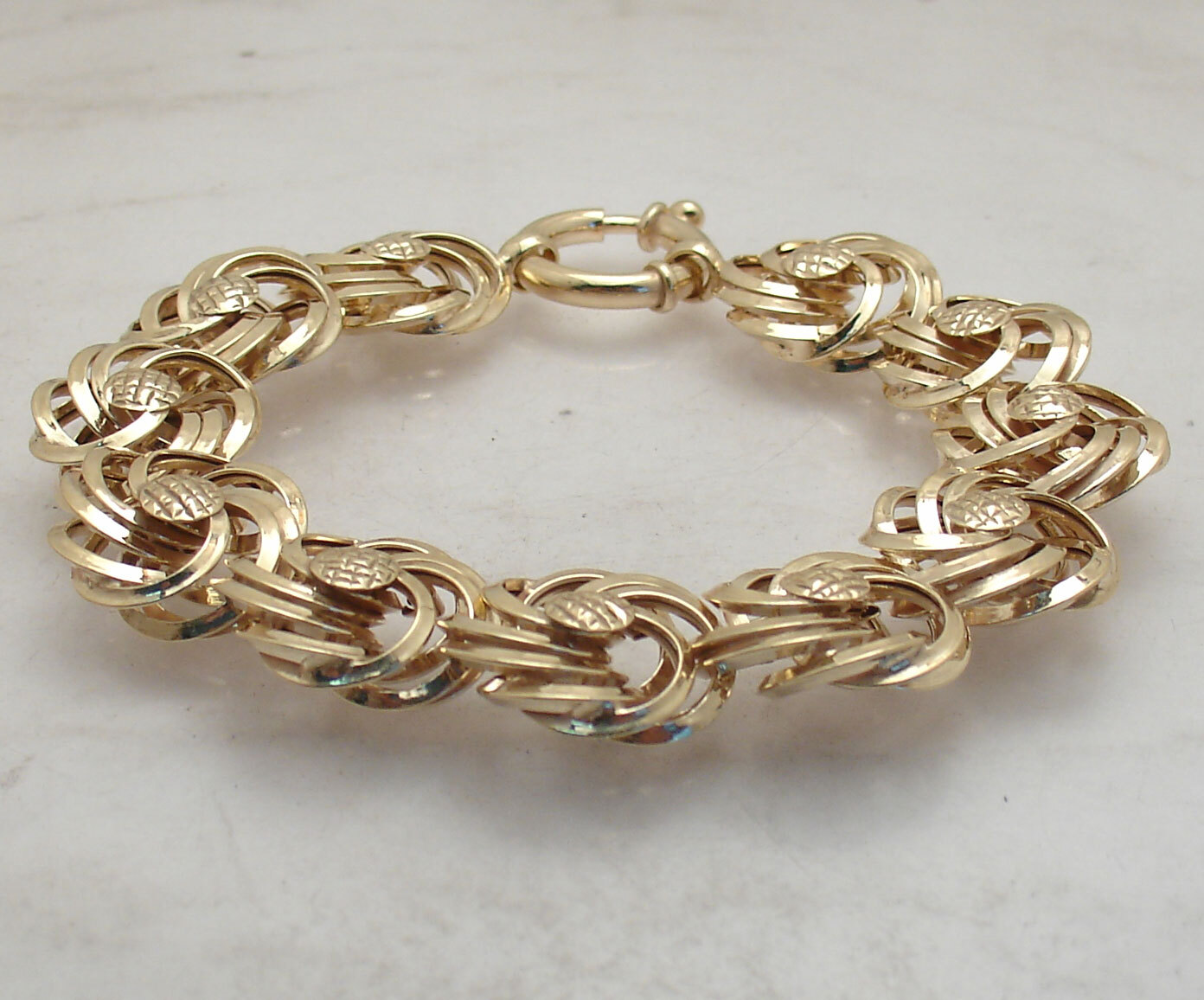 Technibond Diamond Cut Rosetta Love Knot Bracelet 14K Yellow Gold ...