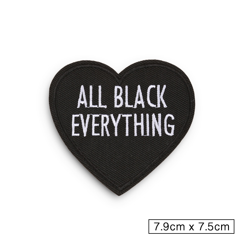 Black Punk Embroidery Sew On Iron On Patch Badge Fabric Applique Craft ...