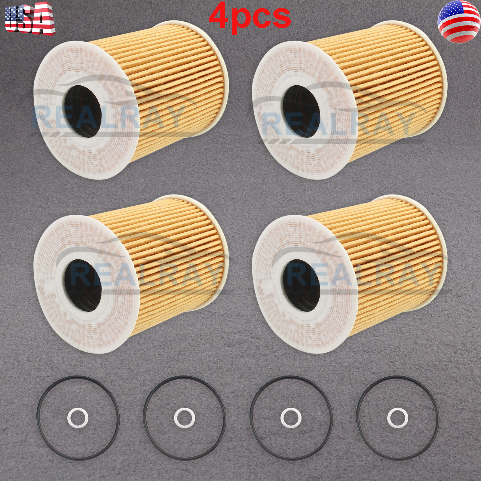 Oil Filter Set 4PK For 2020-2023 Hyundai Palisade 3.8L Engine 26320 ...