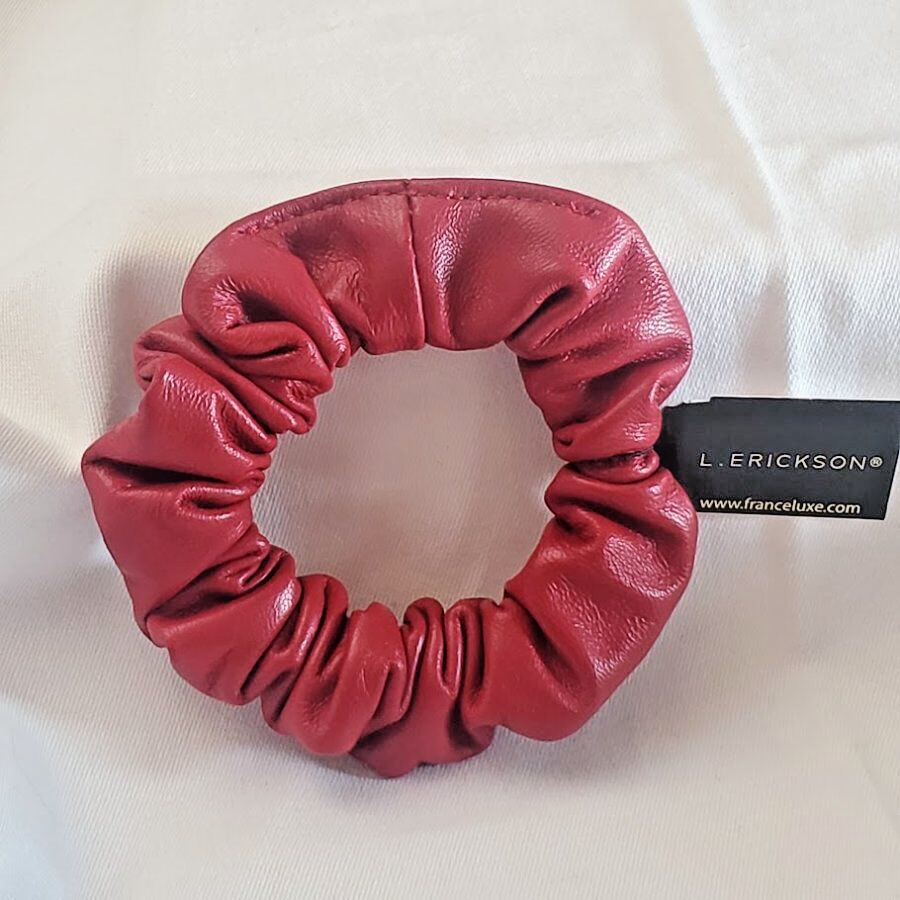 RED LEATHER SCRUNCHIE $42 France Luxe / L.Erickson French Ponytail Hair ...