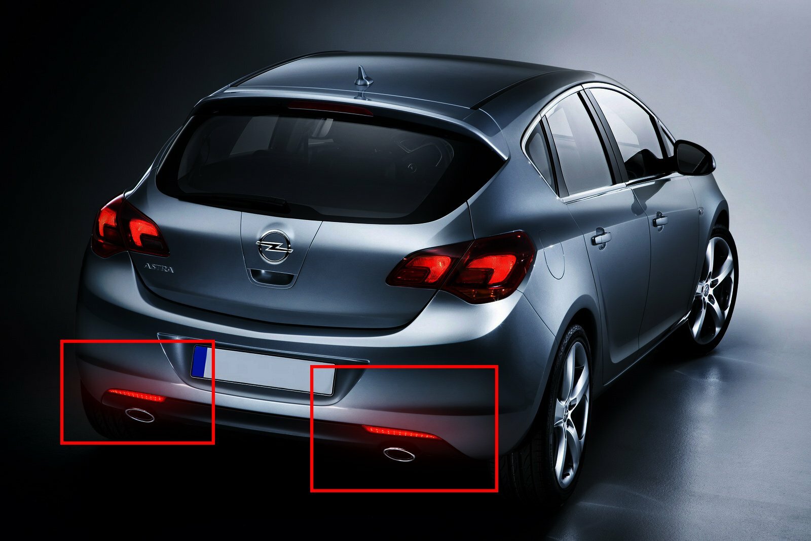 Pair For Vauxhall Astra J 2009-12 Hatch Rear Bumper Reflector Red Lens ...