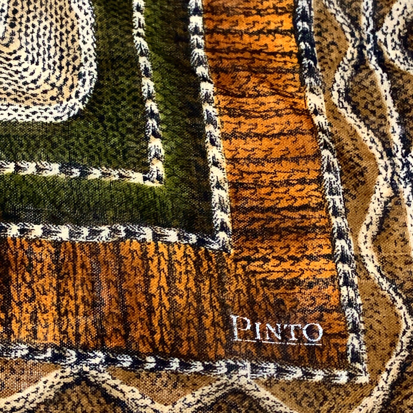 PINTO CHECK GREEN SHAWL Wool scarf 45 in #A102 - Gem