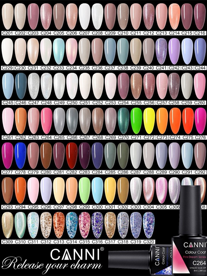 CANNI® Nail Gel Polish Varnish Soak Off UV LED Neon Rainbow Series ...