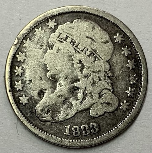 United States of America Philadelphia Mint Liberty Cap 1833 Dime Silver ...