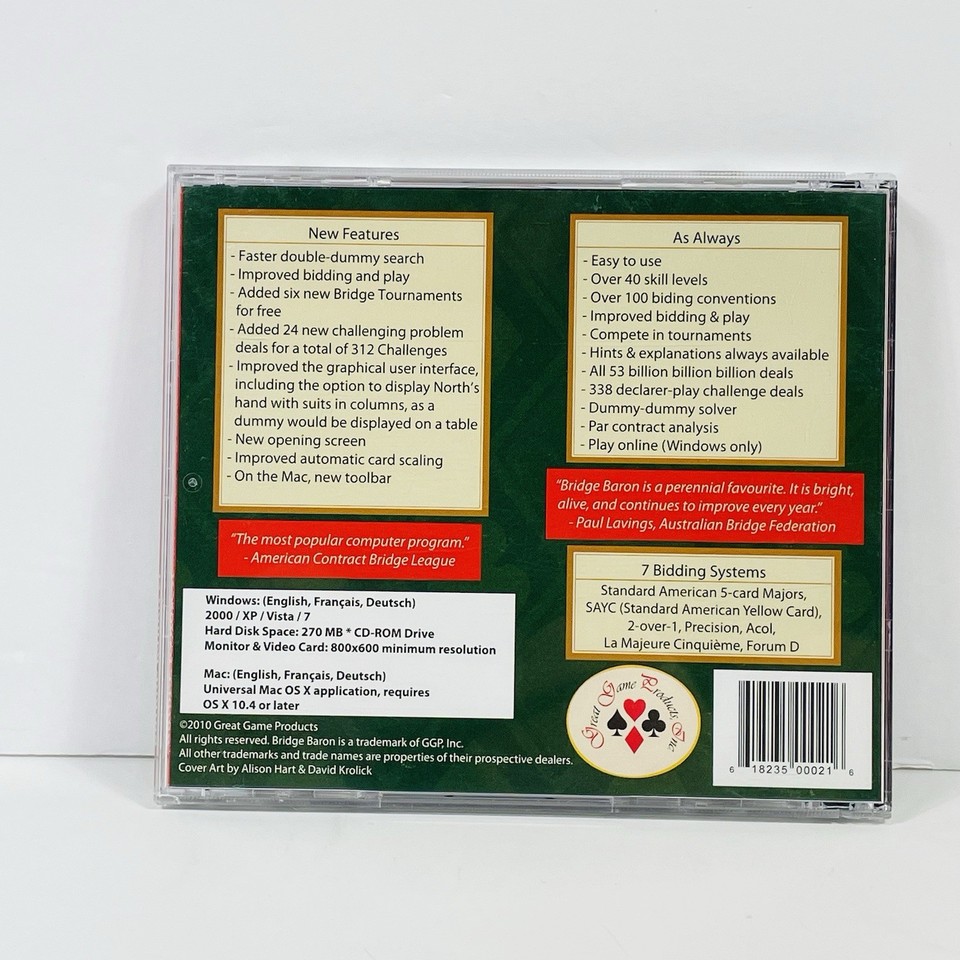 Bridge Baron 21 CD-ROM Software Game for Windows and Macintosh 2010 ...