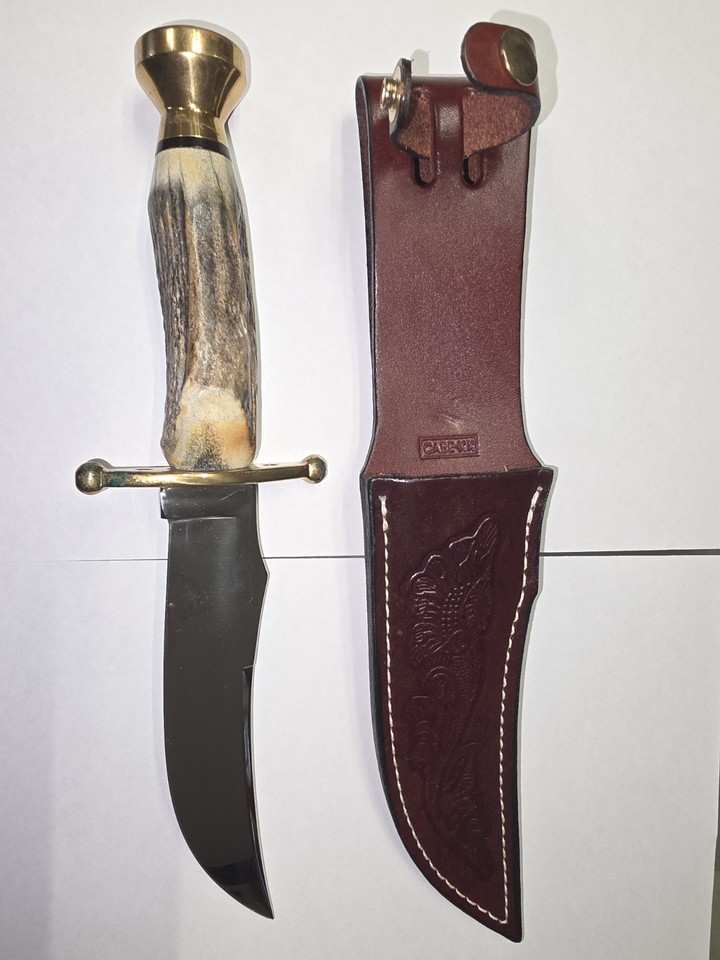 1965-69 CASE XX MADE IN USA STAG KODIAK HUNTING KNIFE w ORIG. SHEATH ...