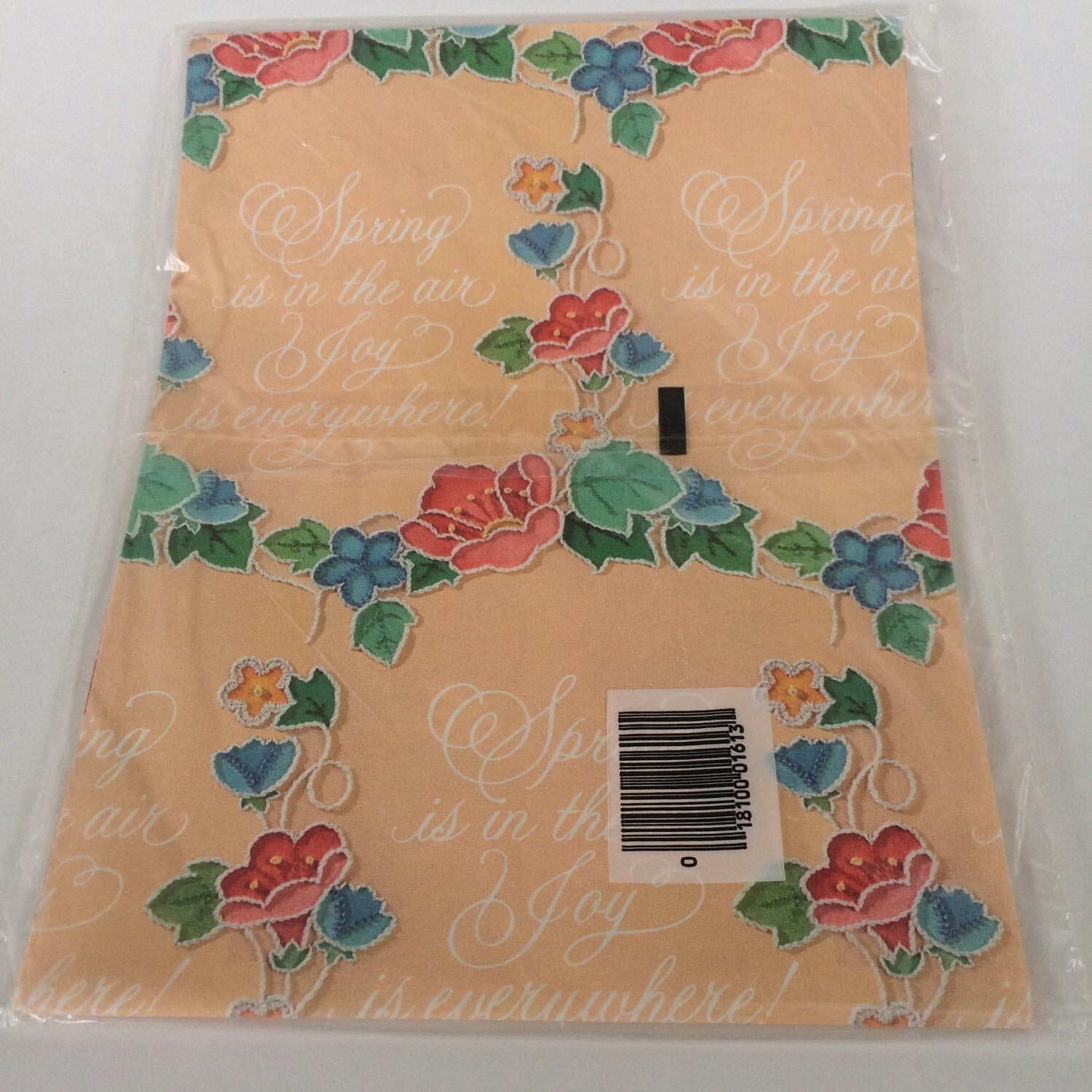 Vintage Spring Wrapping Paper, Gift Wrap, Peach, Flowers, Leaves ...