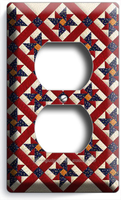 COUTRY QUILT QUILTED BLANKET PATTERN OUTLET WALL PLATE COVER ROOM HOME ...