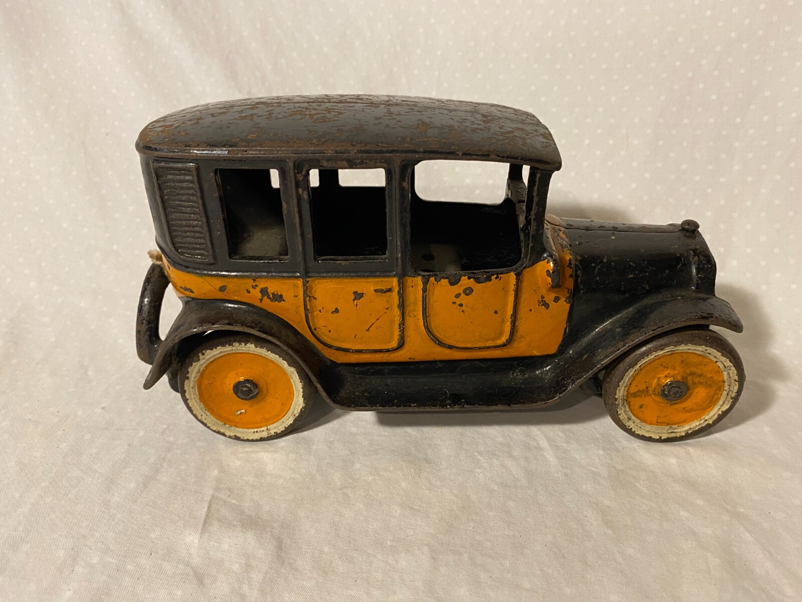 Arcade Yellow Cab Taxi Large Cast Iron Toy Car R-57 | eBay