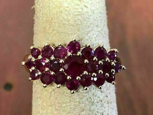 2.5Ct Round Cut Lab Created Red Ruby Diamond Women's Ring 14K Yellow Gold Finish | eBay